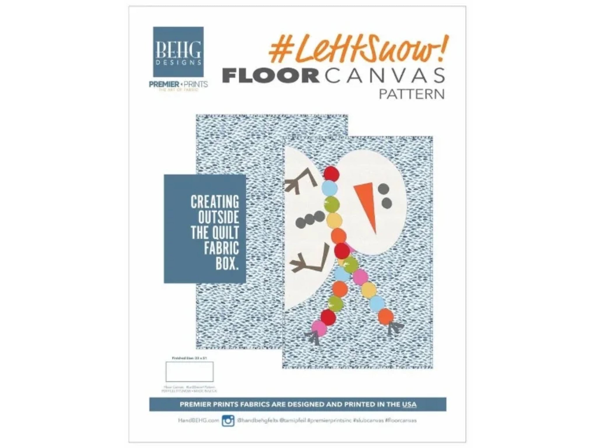 BEHG Floor Canvas Quilt Kit - Let It Snow – B-Sew Inn